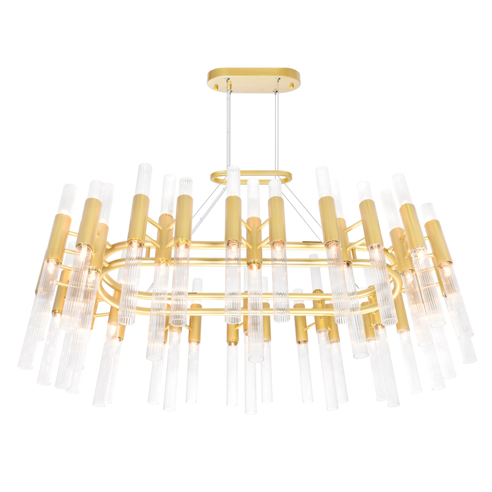 Orgue 72 Light 39in Satin Gold Chandelier Elegant Statement Lighting ...