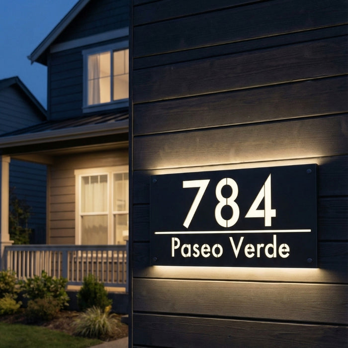 Illuminated Custom LED Address Plaque | Modern Lights