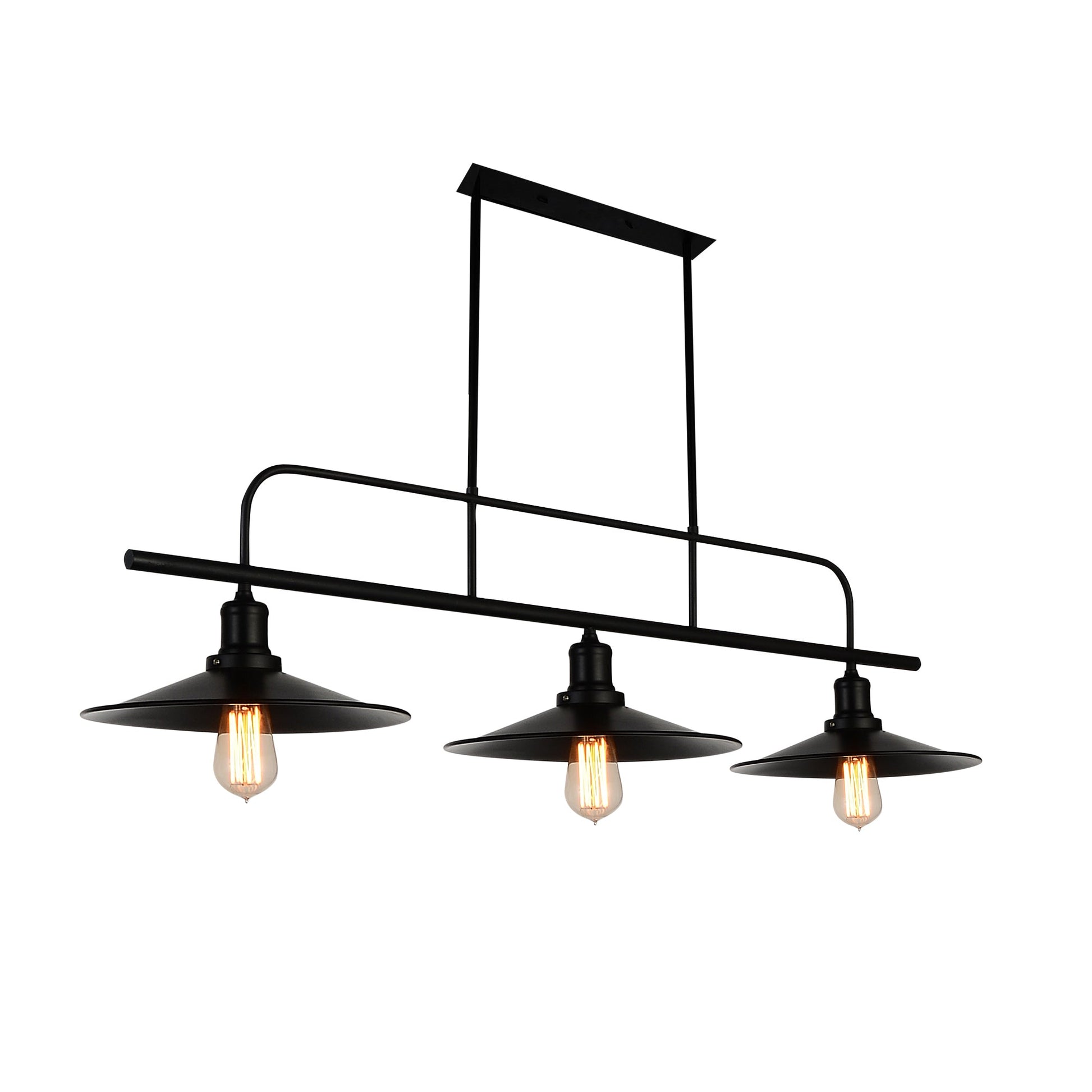 Brave 3 Light Black Island Light Adjustable Hanging Height – Modern Lights